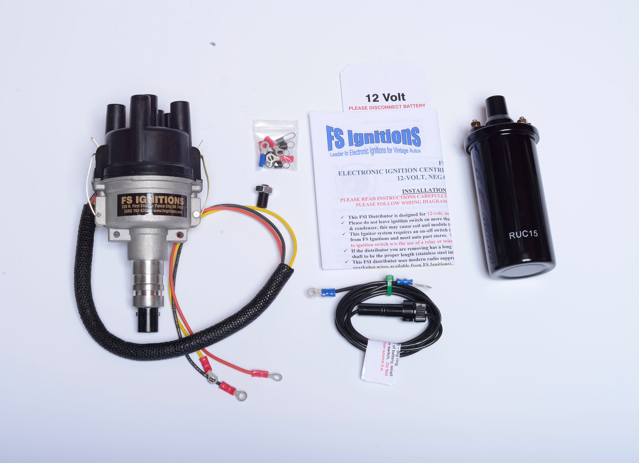 FSI Electronic Ignition Centrifugal Advance Distributor, 12-Volt Negative Ground | FS Ignitions